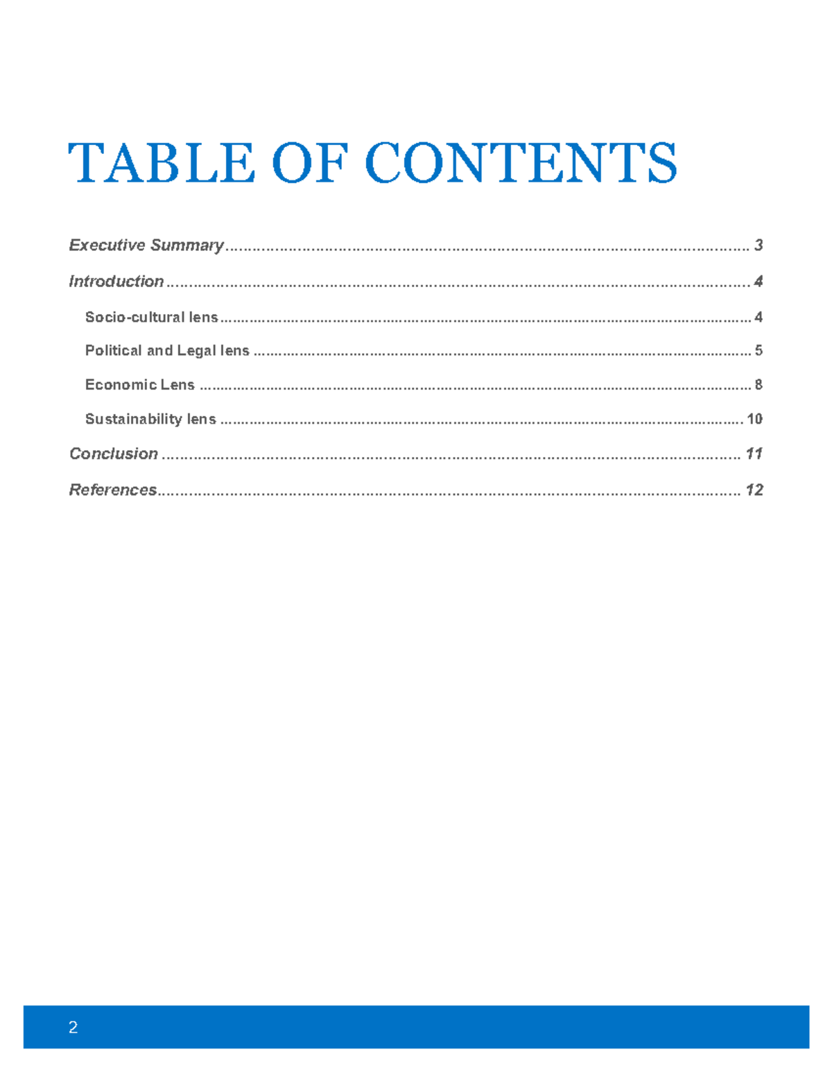COMM1150 - 2b Levels and lenses - TABLE OF CONTENTS Executive Summary ...