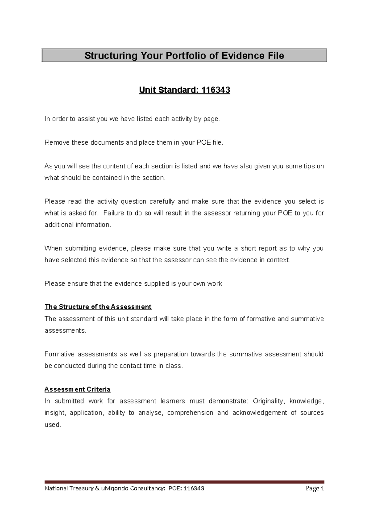 POE U S 116343 - Cooperative Governance - Structuring Your Portfolio of ...