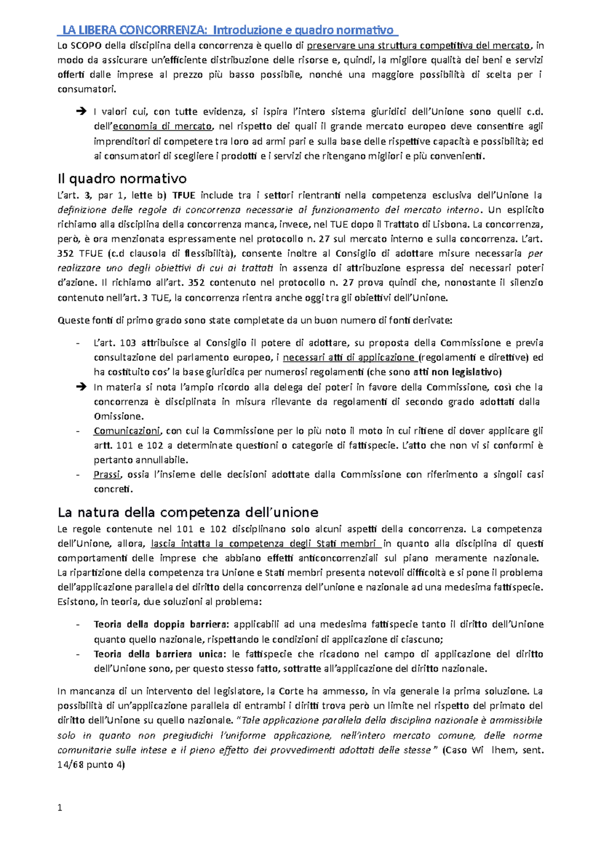 artt. 101 e 102 libera concorrenza riassunto Daniele - LA LIBERA ...