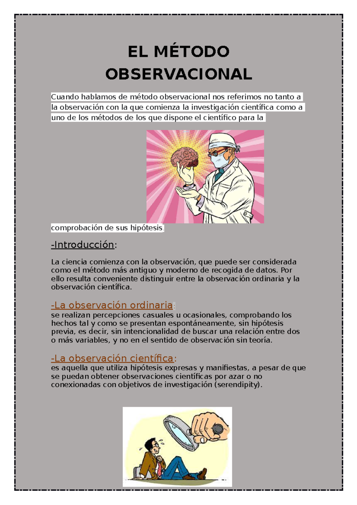 Copia de Infografia DE EL Método Observacional - EL MÉTODO ...