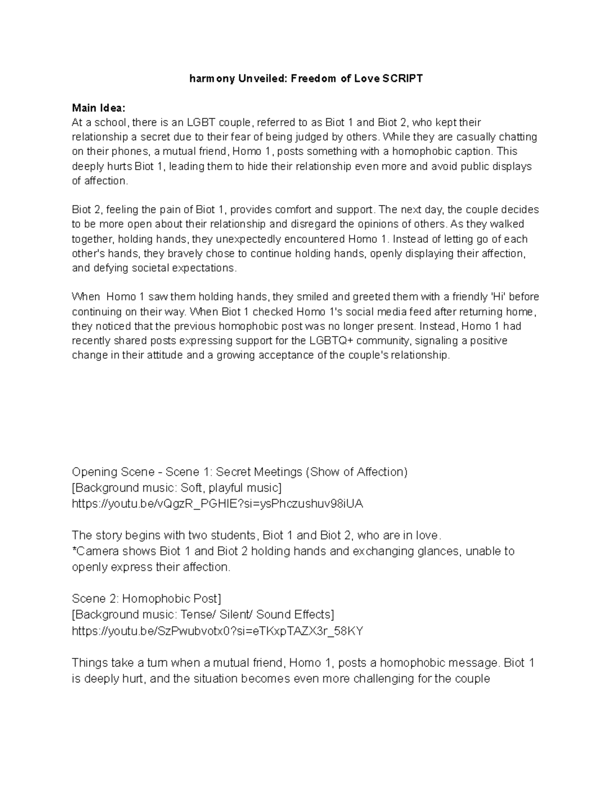 Script for philosophy - harmony Unveiled: Freedom of Love SCRIPT Main ...