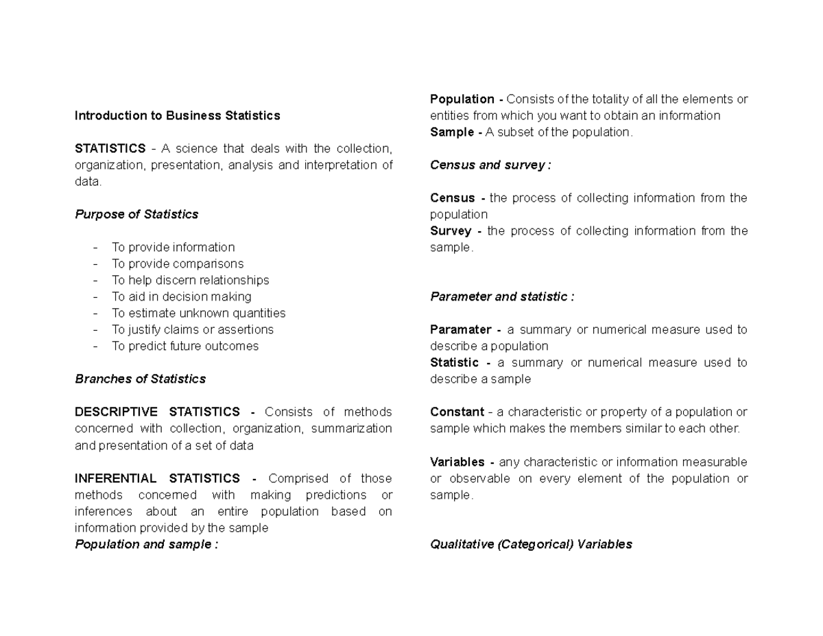 Introduction TO Business STAT - Introduction to Business Statistics ...