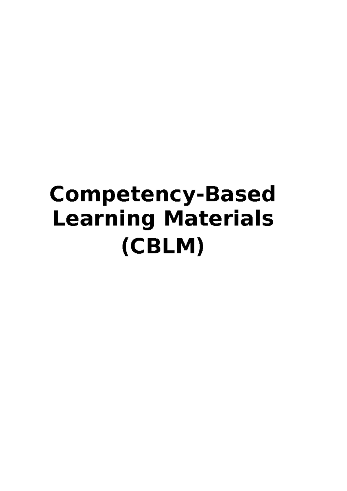 CBLM Hilot Wellness Padilla - Competency-Based Learning Materials (CBLM) Sector HEALTH, SOCIAL ...