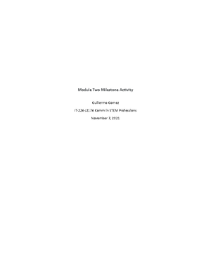 2-2 Final Project Milestone One SCI 218 - Richard White ID: 1819356 ...