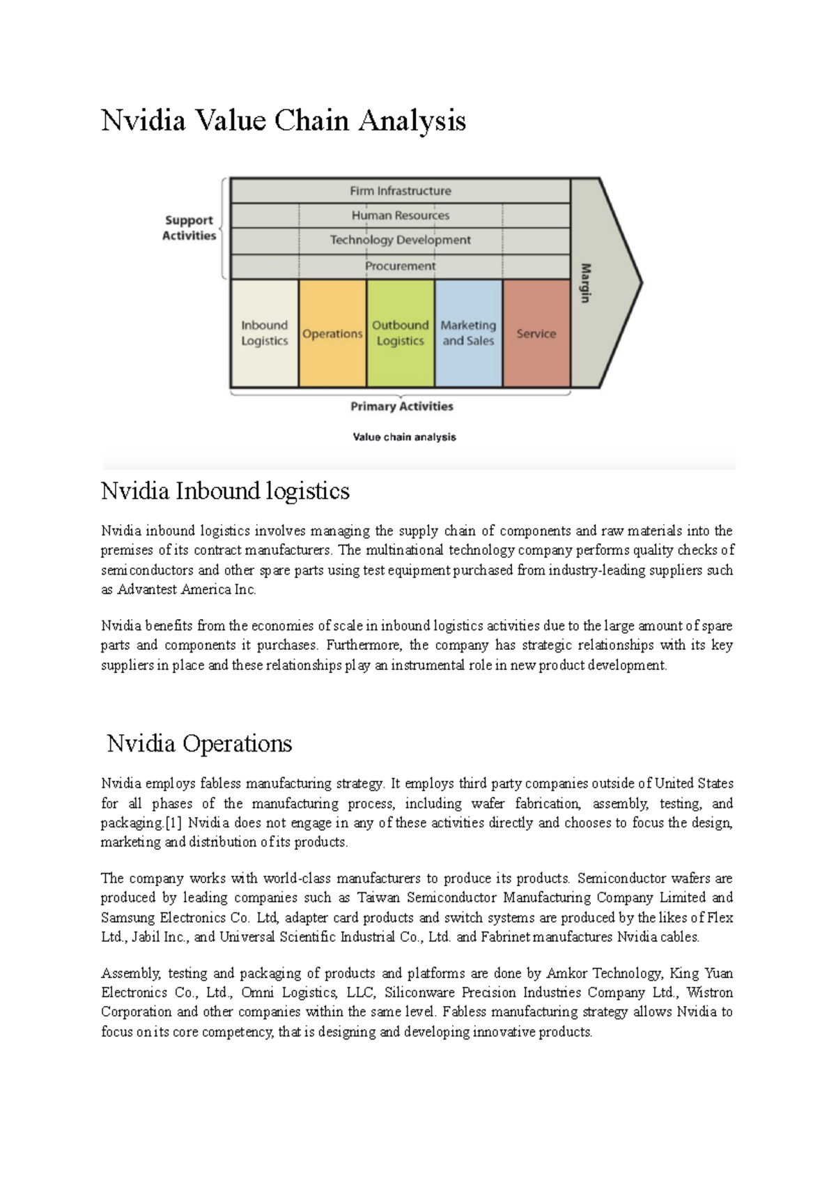 Primary Activities in Nvidia Value Chain Analysis - Nvidia Value Chain ...
