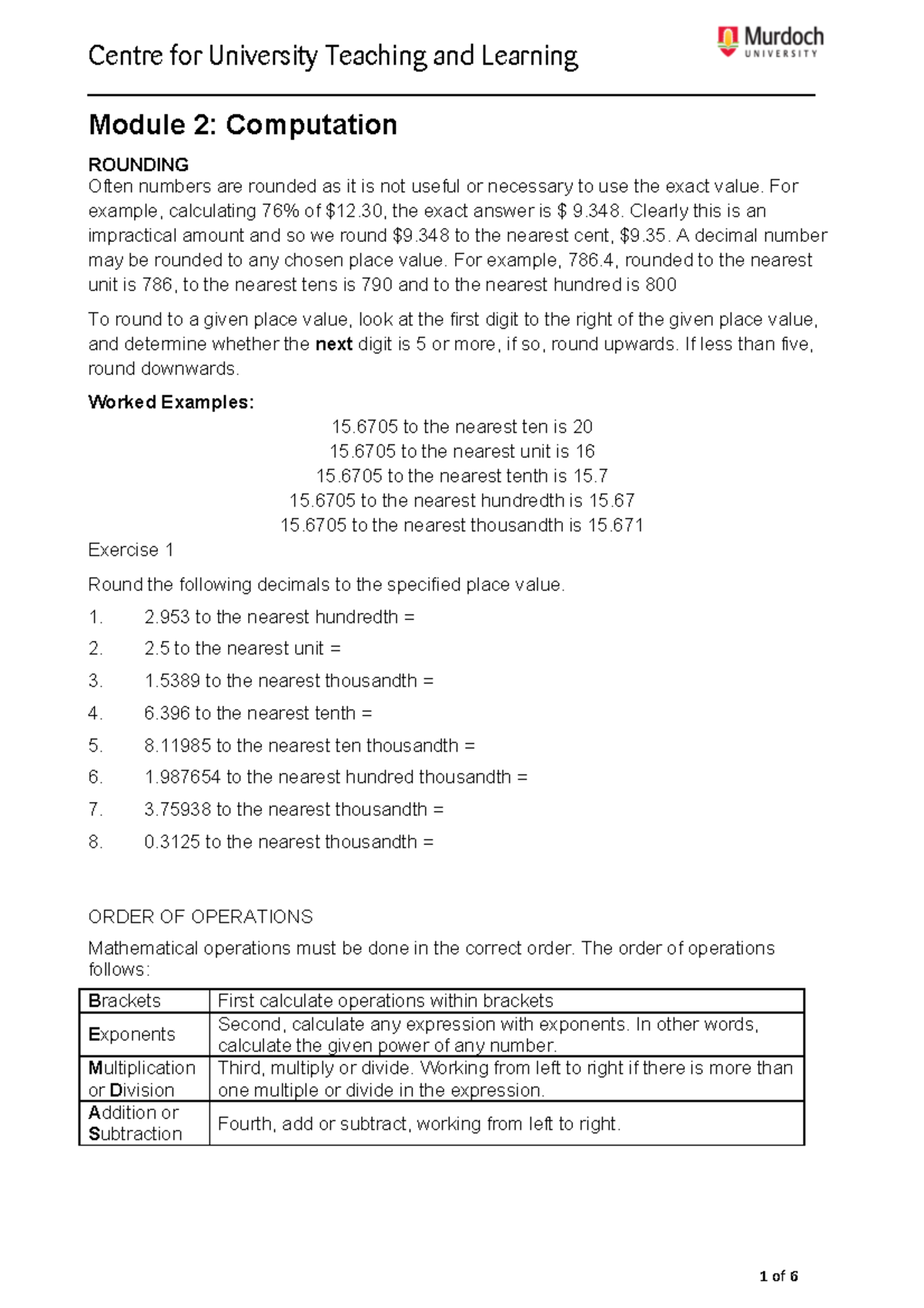 Maths Refresher Module 2 - Centre for University Teaching and Learning ...