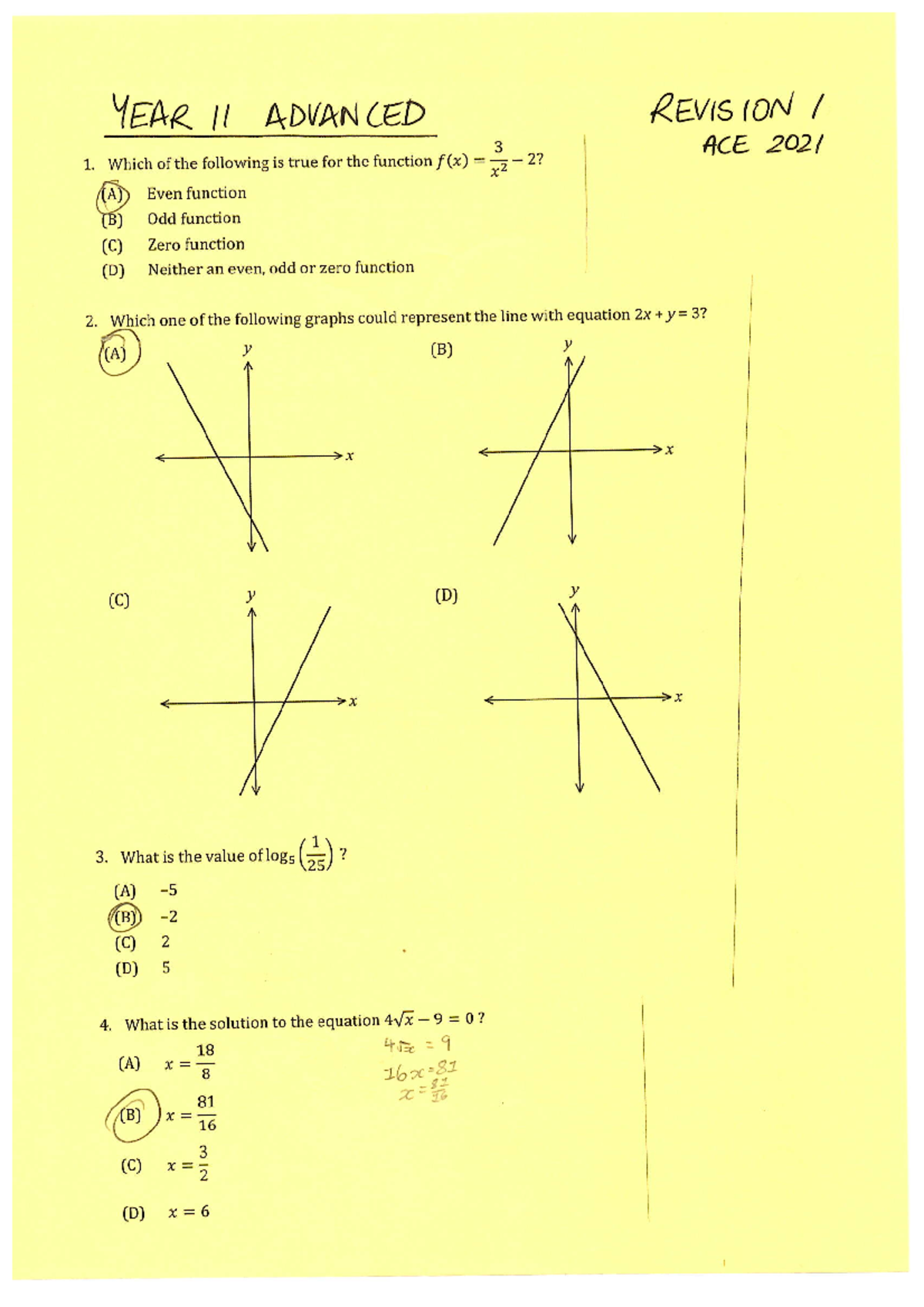 Week 1 revision - maths stuff - Studocu