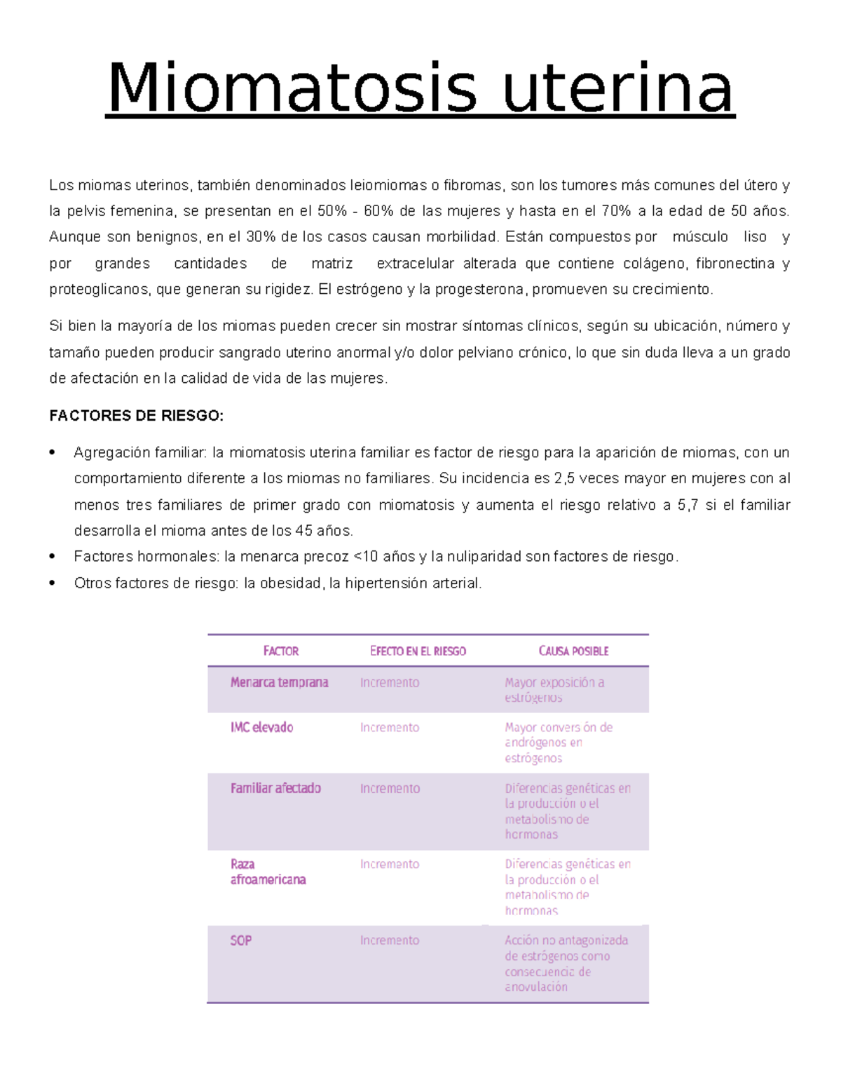 Miomatosis uterina - Miomatosis uterina Los miomas uterinos, también ...