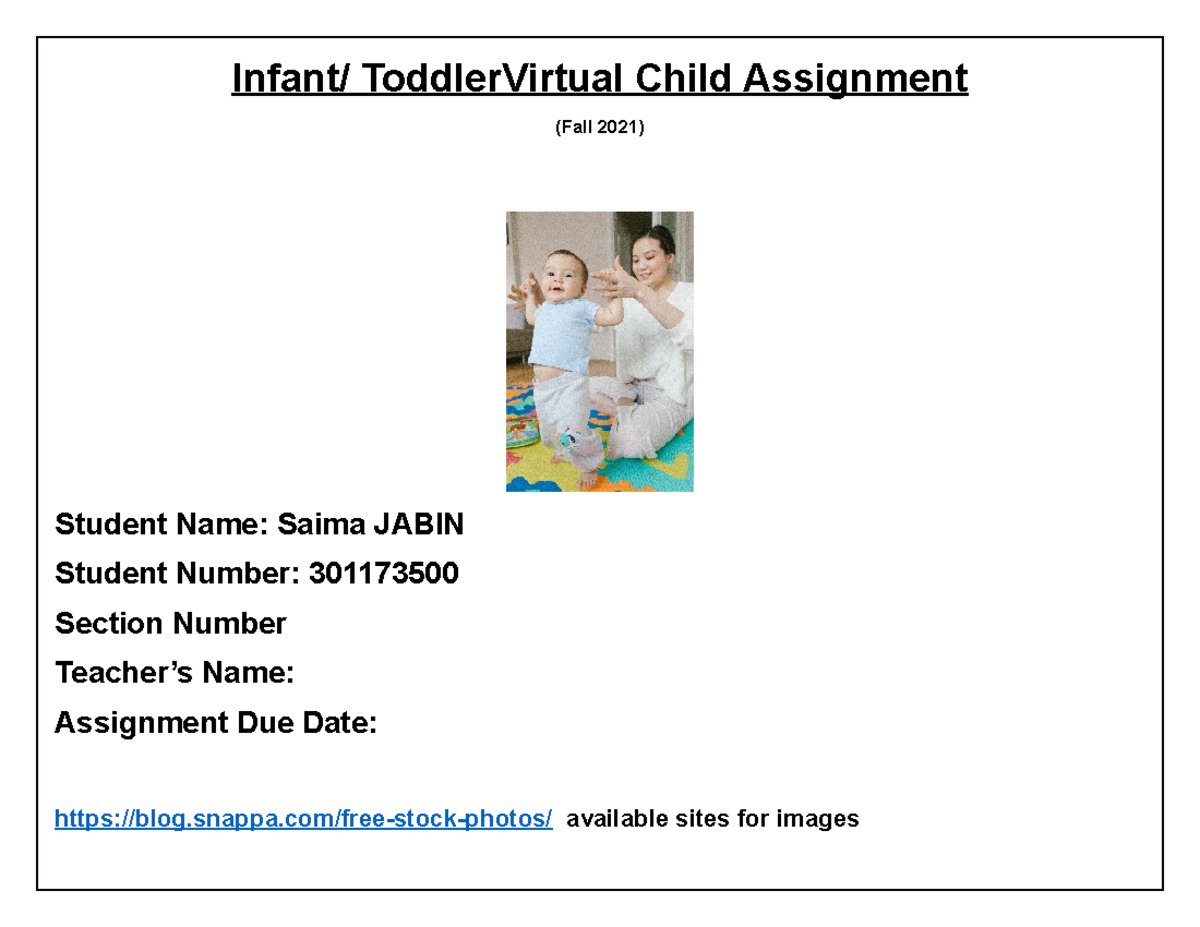 F2021 MVC Infant Modified Template 2 - Infant/ ToddlerVirtual Child ...