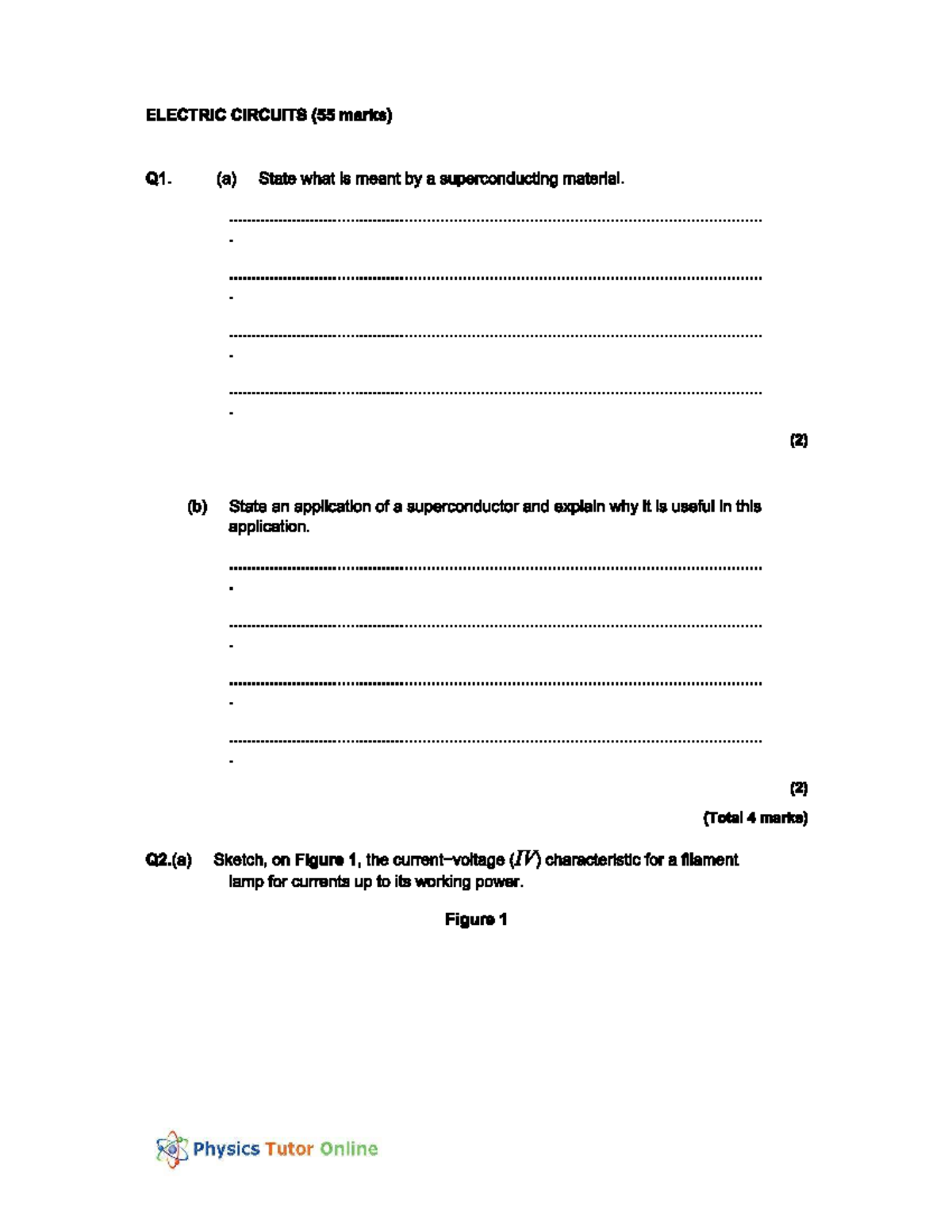 Electric circuits Questions - AS Physics - FOUN10111 - Studocu