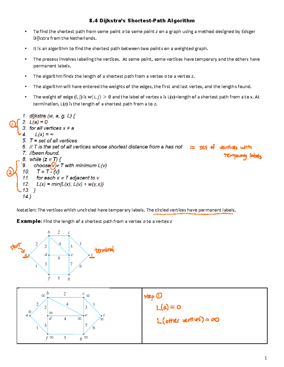 8 - Homework practice review - 8 Dijkstra’s Shortest-Path Algorithm To ...