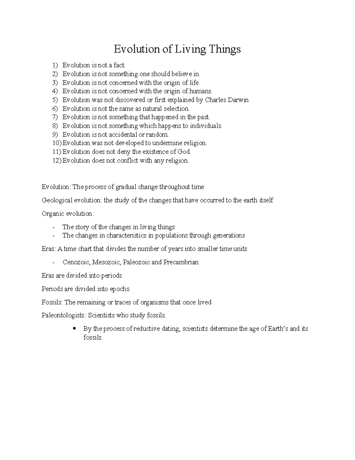 Evolution of Living Things - Evolution of Living Things Evolution is ...