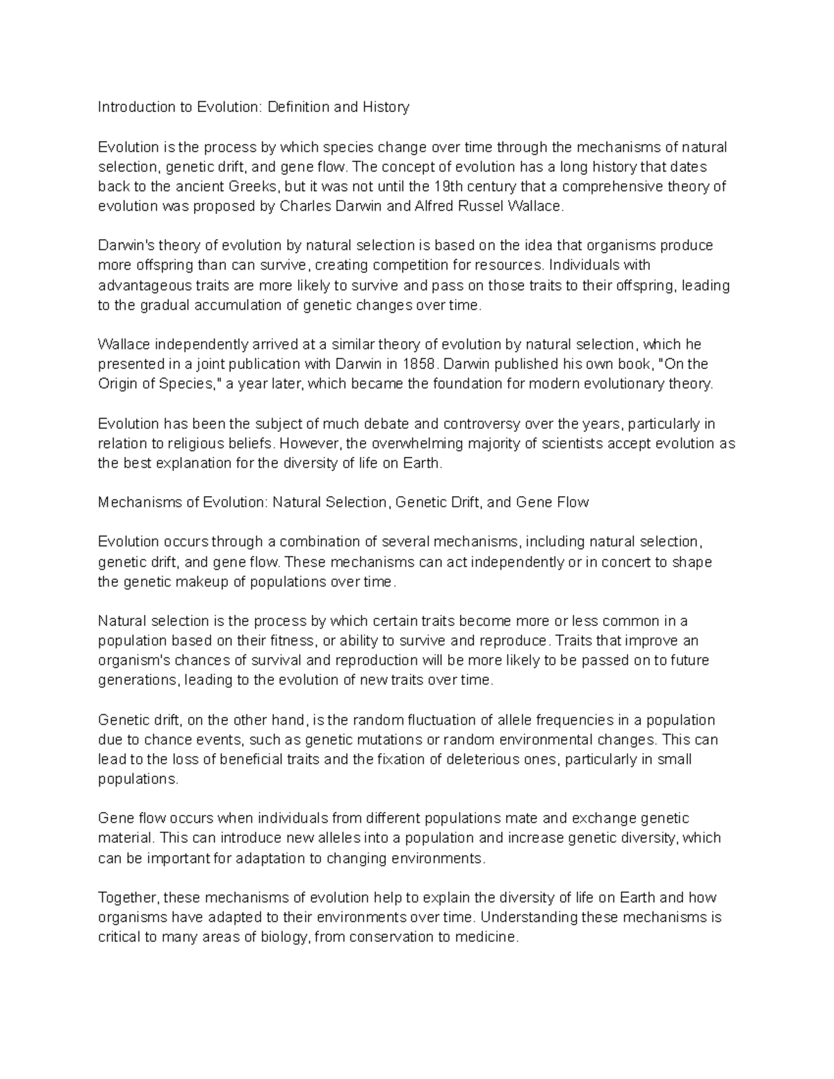 Evolution 1-2 - Units 1 and 2 - Introduction to Evolution: Definition ...