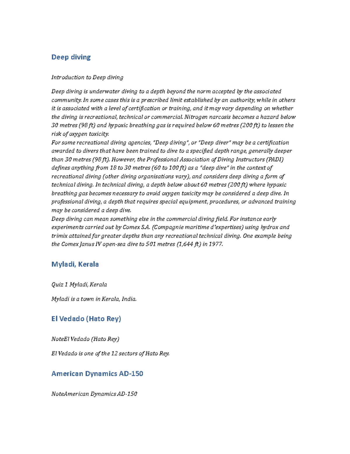 POLS157 Essay Deep diving - Deep diving Introduction to Deep diving ...