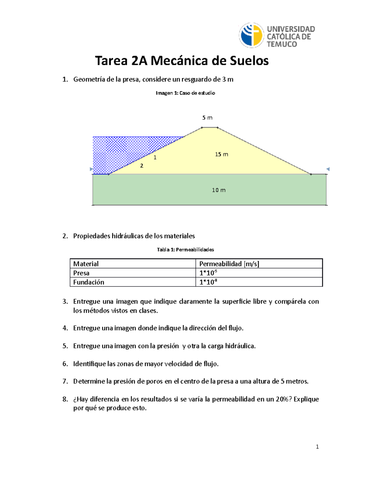 Tarea 2A - Entregue una imagen donde indique la dirección del flujo. Entregue una imagen con la ...