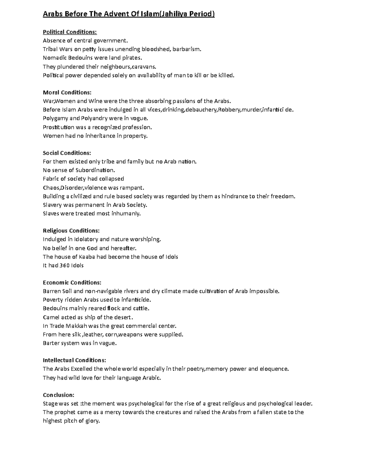 Islamic history - Find these notes for your better preparation. - Arabs ...