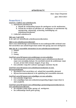 Oefening soorten arbeidsovereenkomsten - Soorten arbeidsovereenkomsten Bepaalde of onbepaalde ...