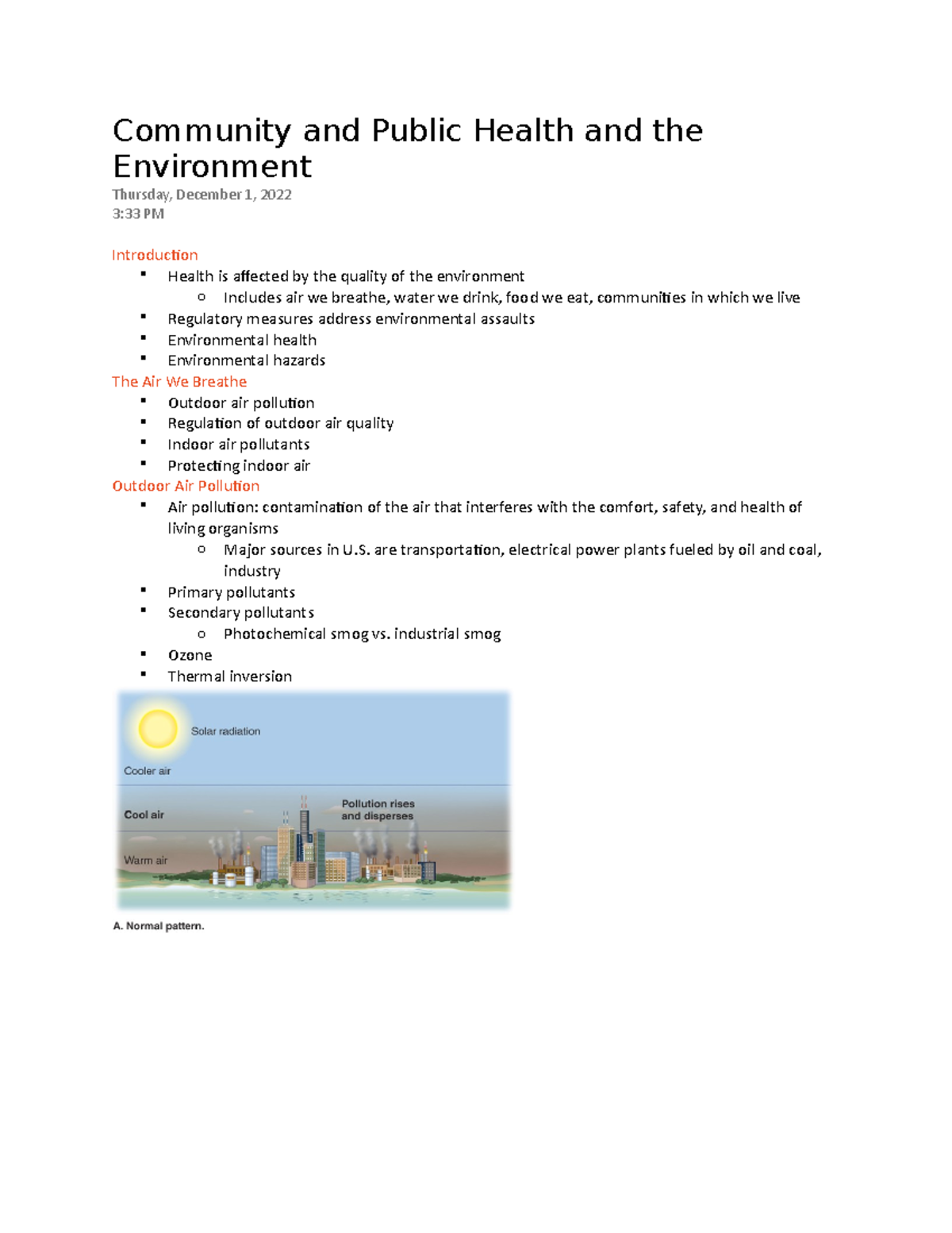 Community and Public Health and the Environment - Community and Public ...