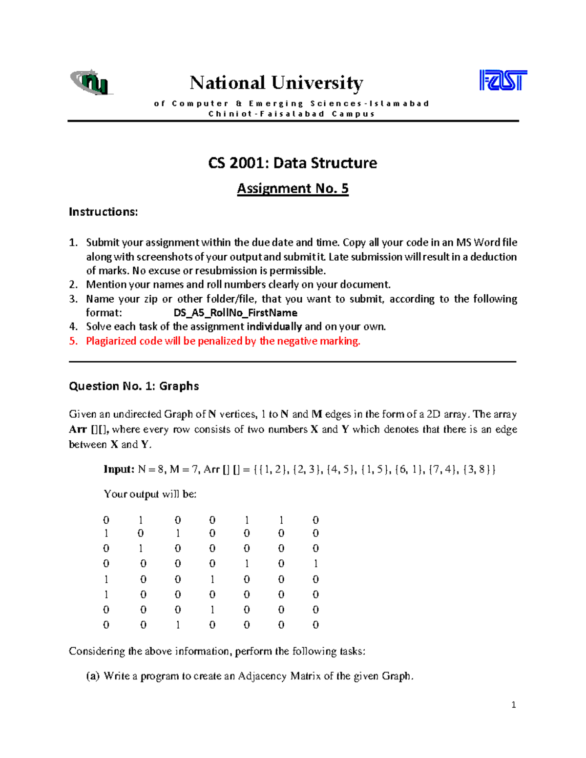 Data Structure A5 2021Fall - 1 National University o f C o m p u t e r ...