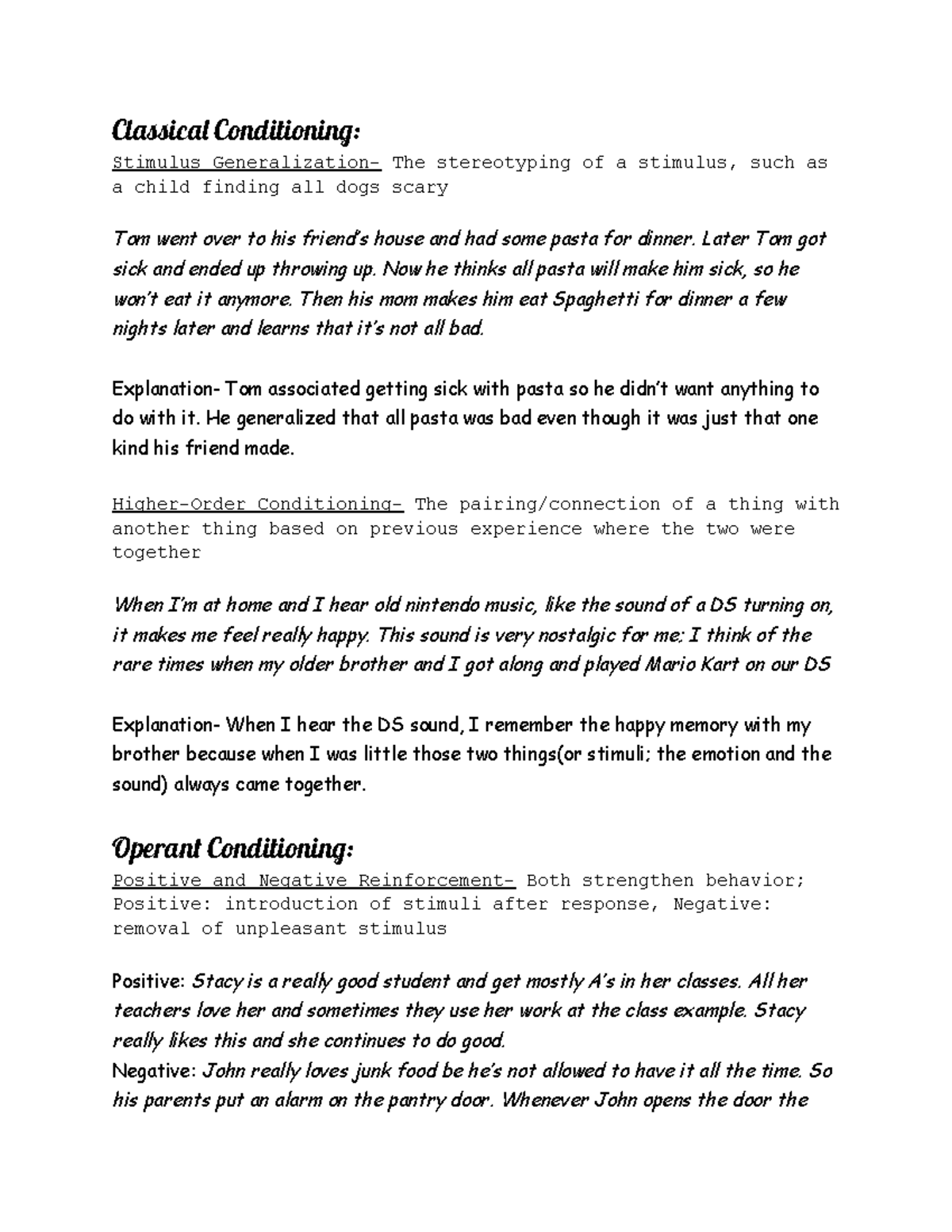 Learning - Classical Conditioning: Stimulus Generalization- The ...
