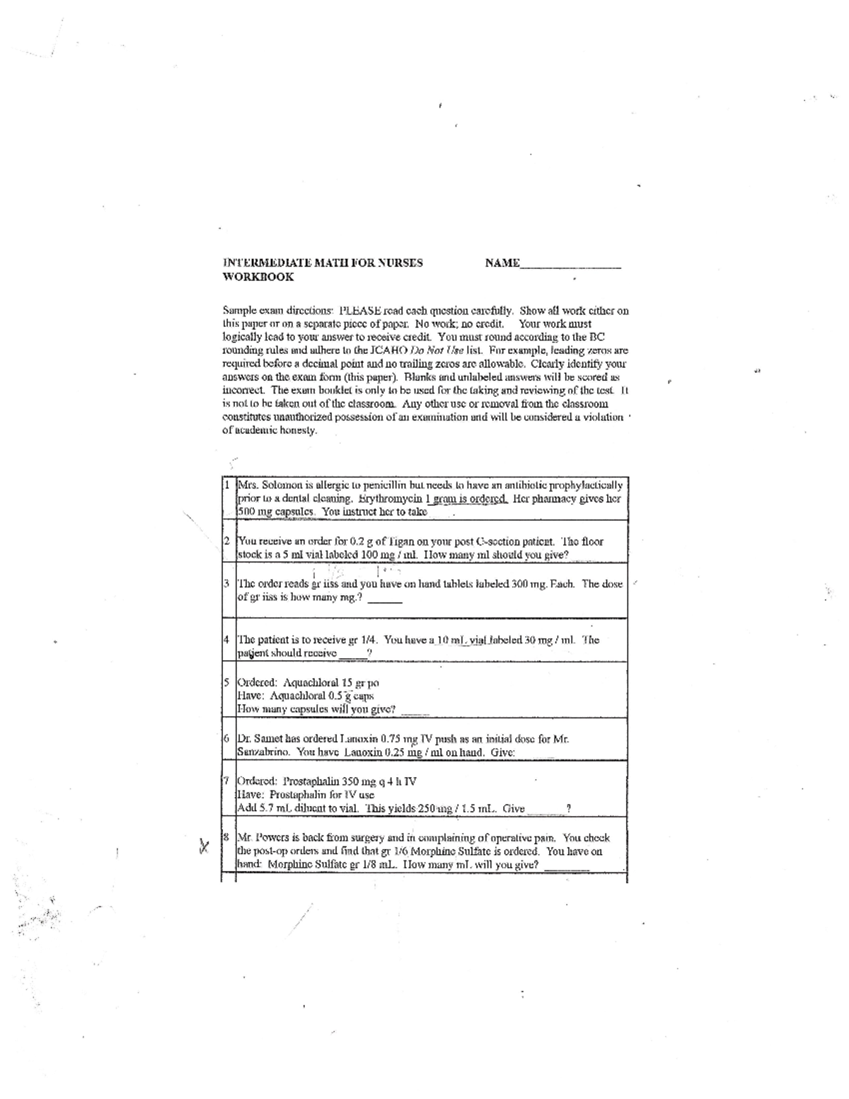 Fall 2023 nursing math Practice - MTB1370 - Studocu