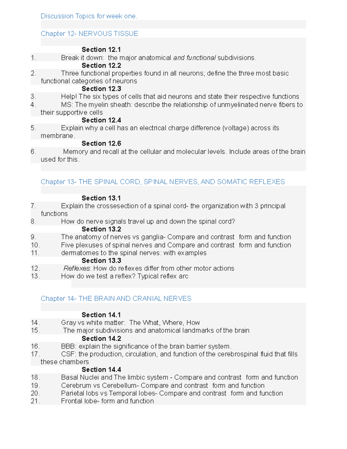 AP II Discussion Post Topics-week one ada - Discussion Topics for week ...