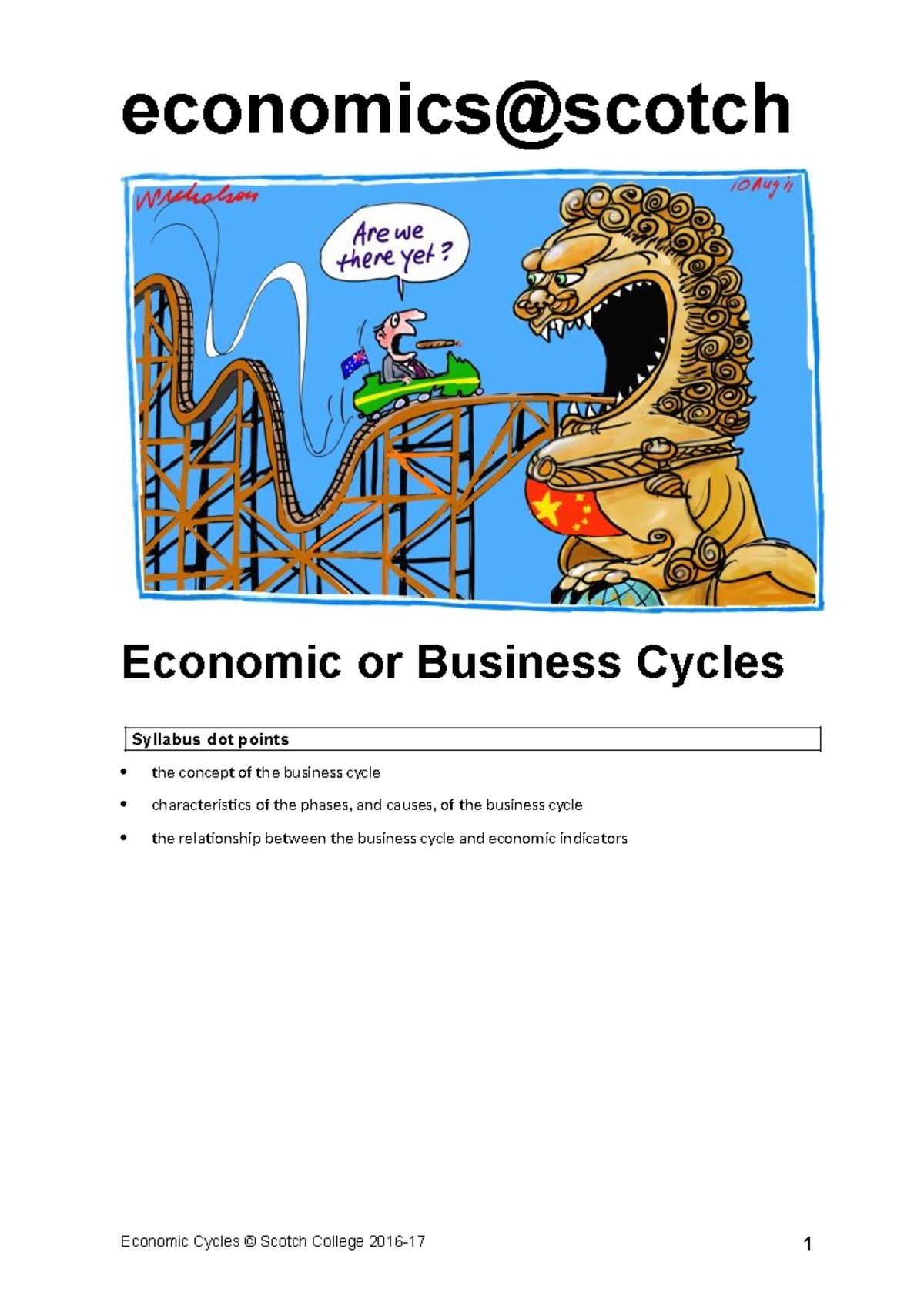 Cycles Workbook 2016 17 - economics@scotch Economic or Business Cycles ...