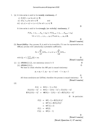 General Insurance Maths II - 1987 1 1989 1 1991 1 1993 1 1995 1 1997 1 ...