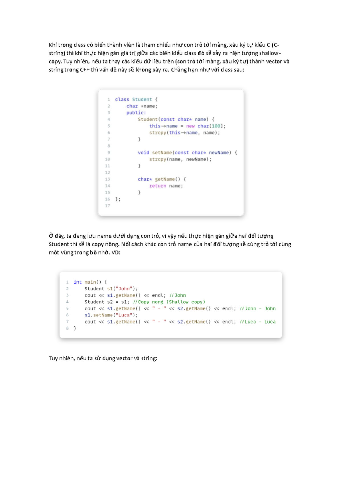 Thực hành tuần 15 bù - c++ - Khi trong class có biến thành viên là tham chiếu như con trỏ tới ...
