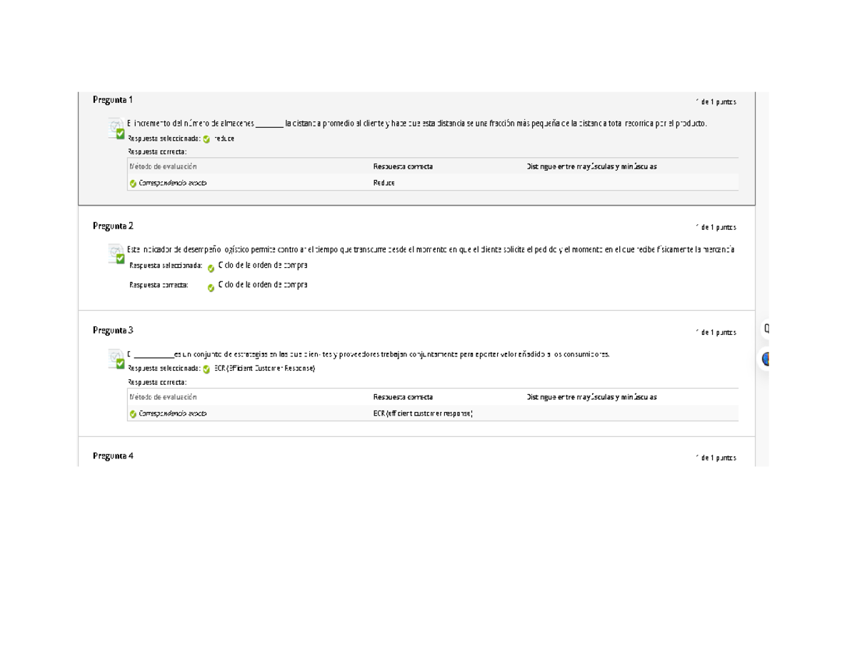 A11 AUTO cadena de suministro - Pregunta 1 1 de 1 puntos El incremento del número de almacenes ...