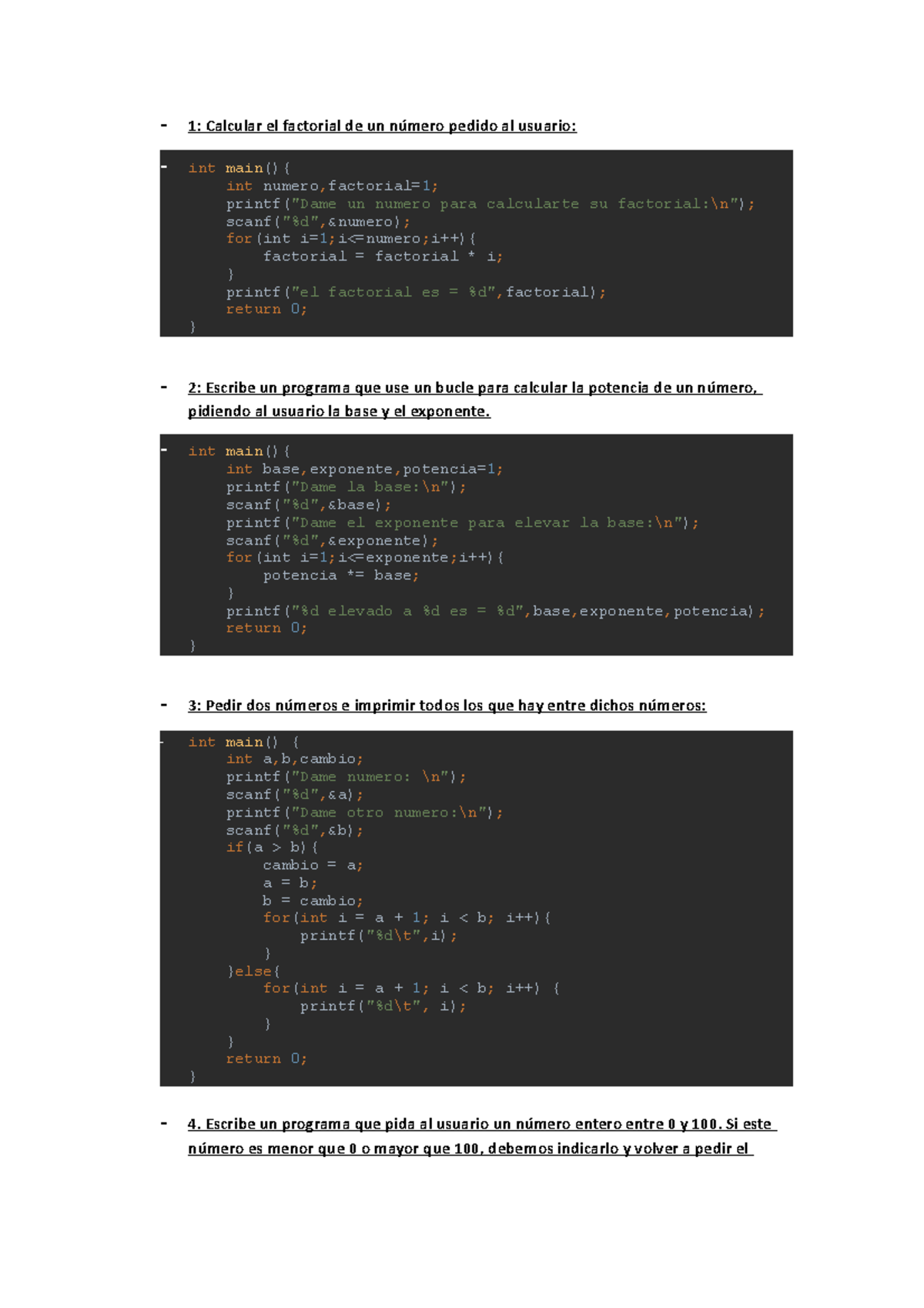 Tema 4 Hoja de ejercicios - 1: Calcular el factorial de un número ...