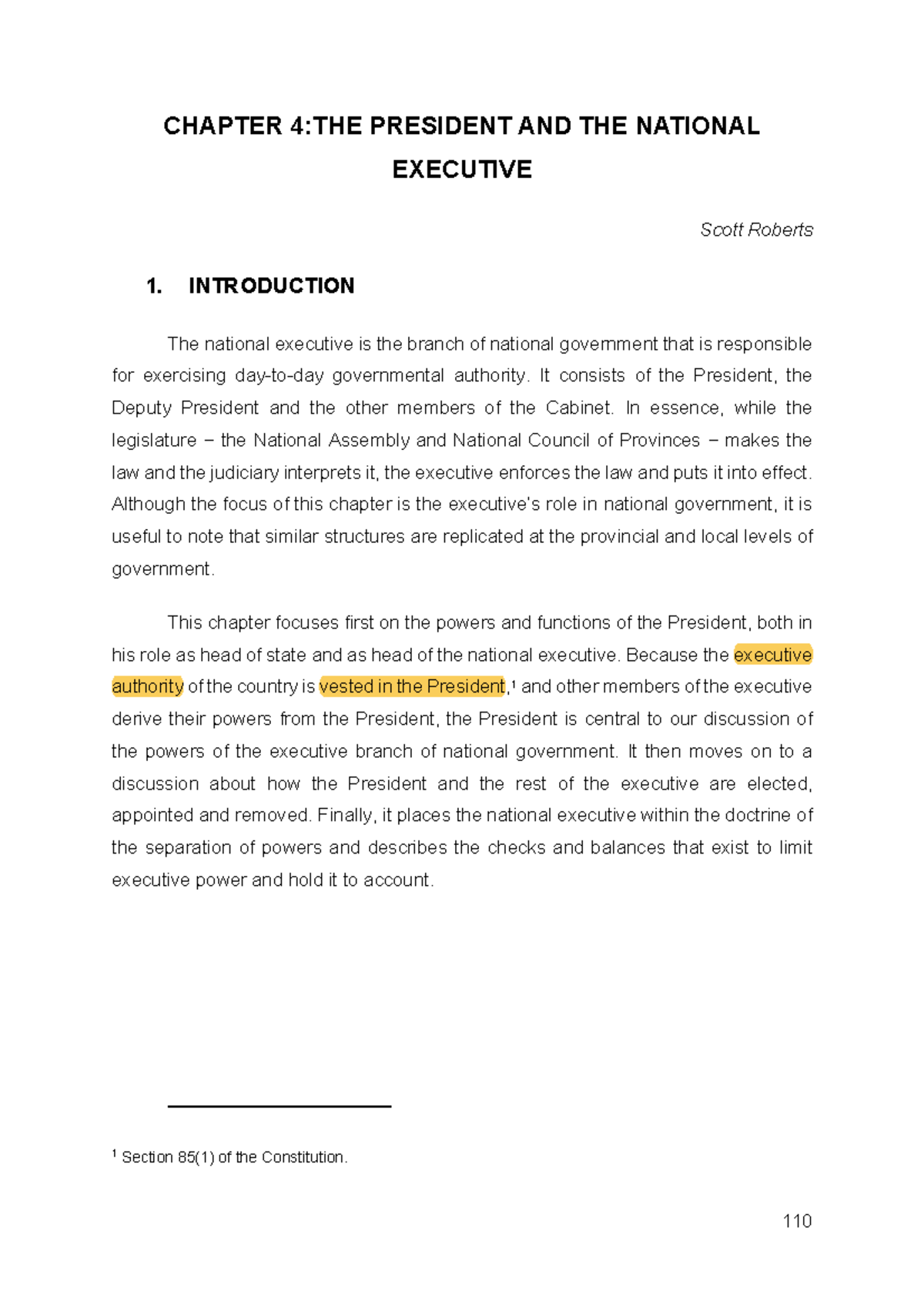 PAD 122 The President and The Exective Essay - CHAPTER 4:THE PRESIDENT ...