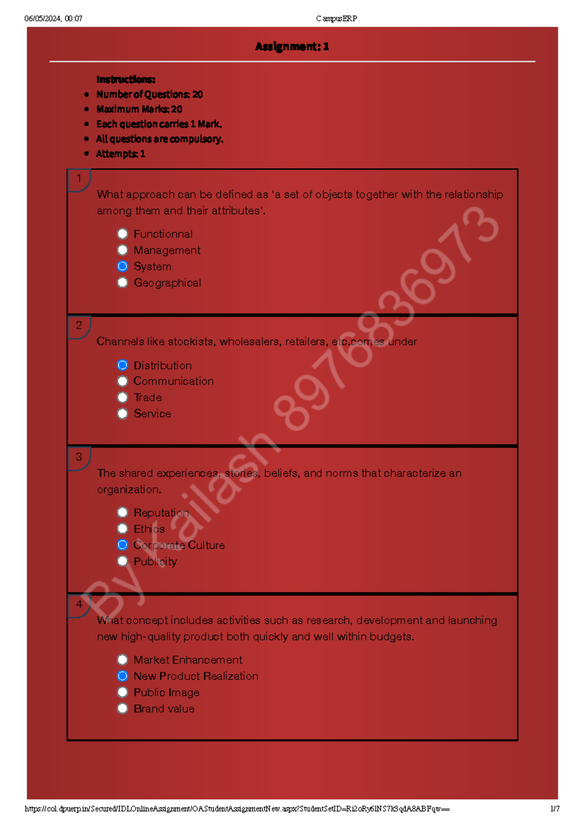 733716523 Marketing Management watermark - Assignment: 1 Instructions ...