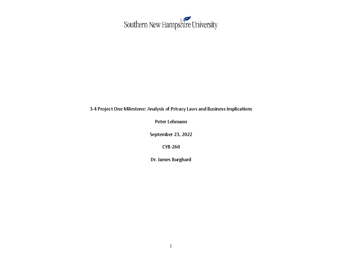 CYB 260 Project One Peter Lehmann - 3-4 Project One Milestone: Analysis ...