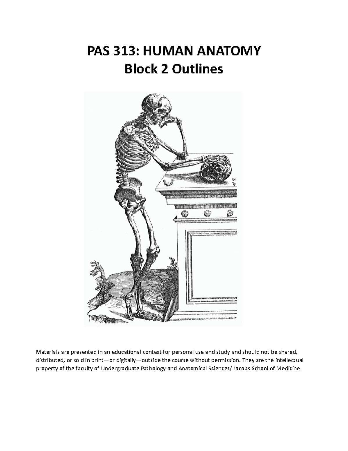 Block II Outlines - PAS 313: HUMAN ANATOMY Block 2 Outlines Materials ...