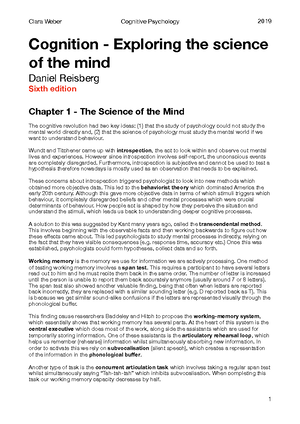 CH 5 - Chapter 5: Paying Attention Outline - Cognition: Exploring the Science of the Mind ...