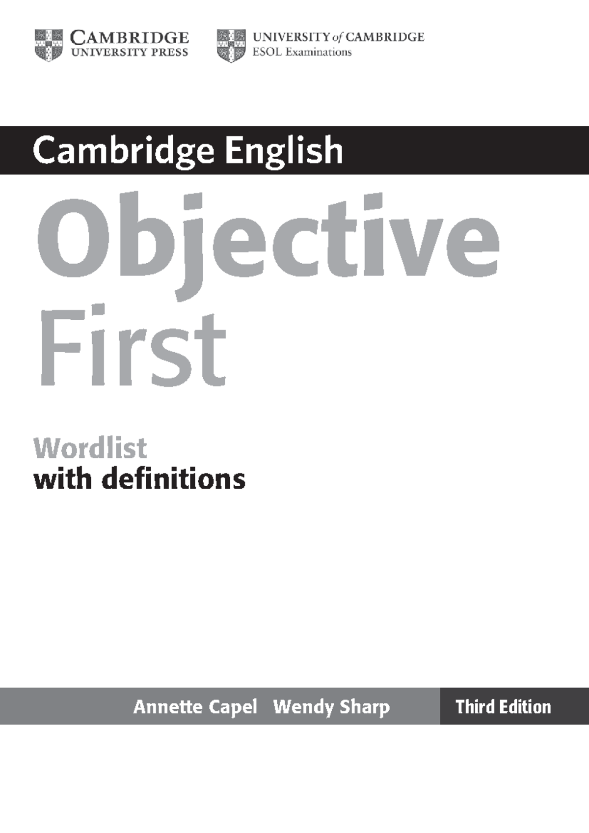 FCE-vocabulary-list - Vocabulaty list for students - Objective First ...
