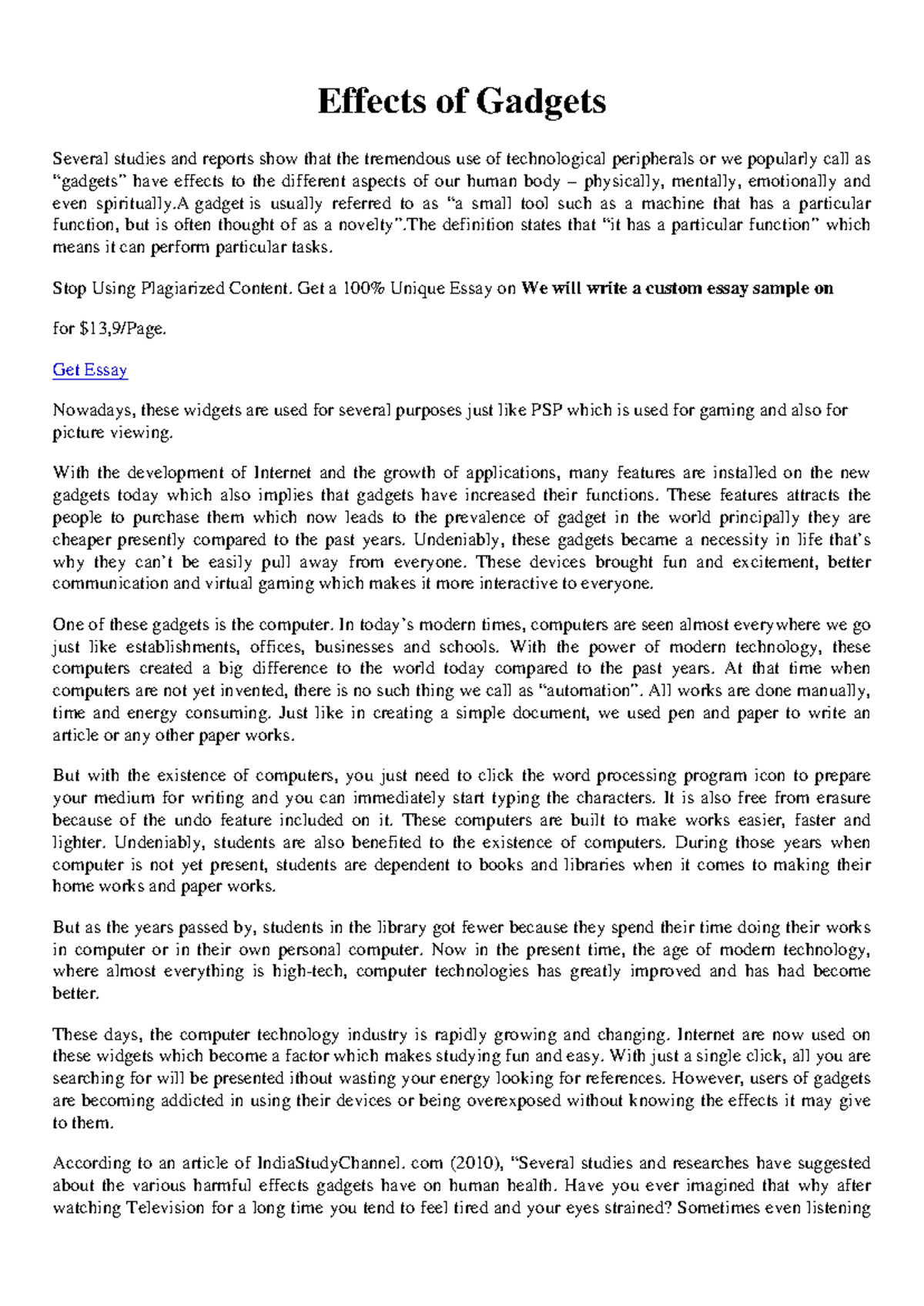 Effects of Gadgets - yoefvrfvfvfvfv - Effects of Gadgets Several ...