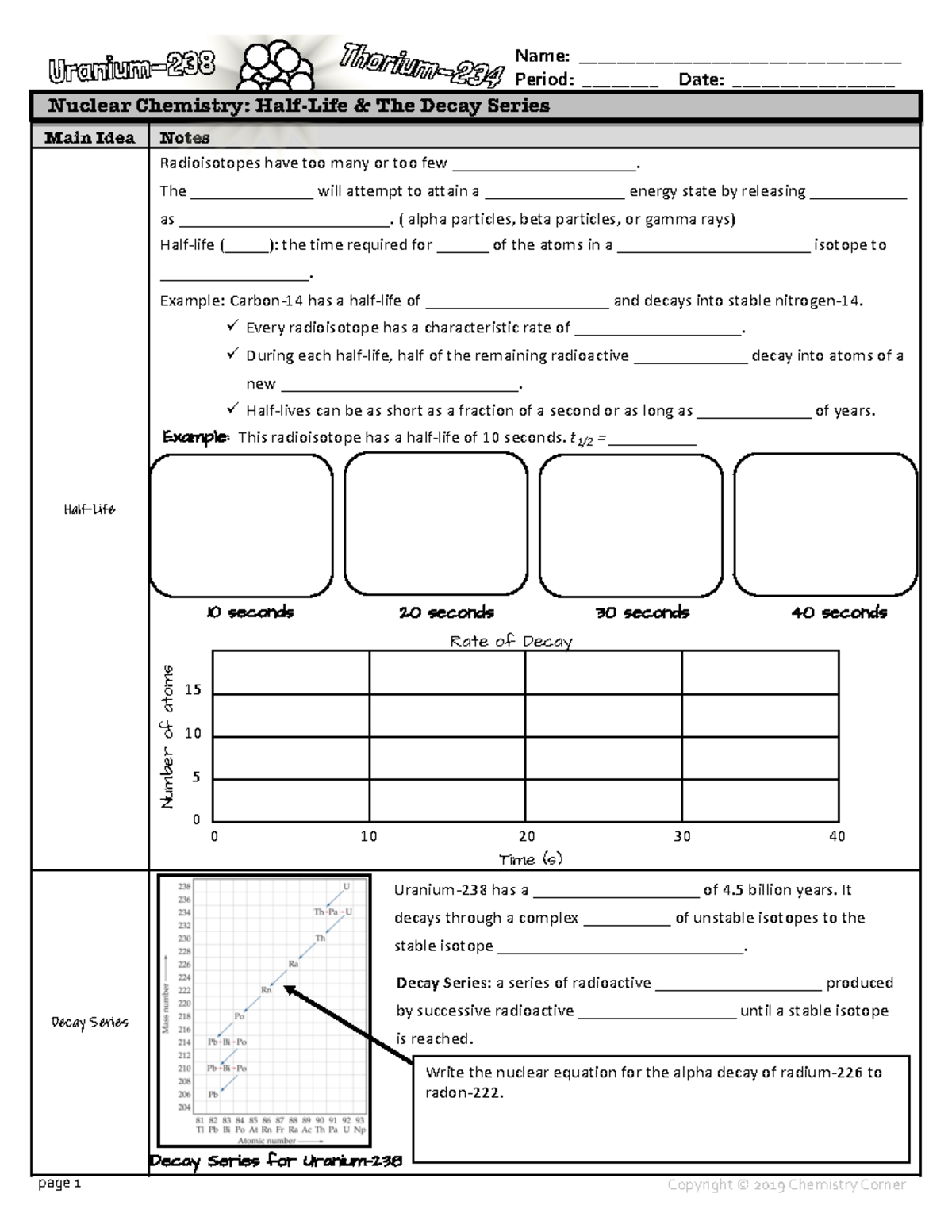 3 Student Notes Standard - Main Idea Notes Half-Life Radioisotopes have ...