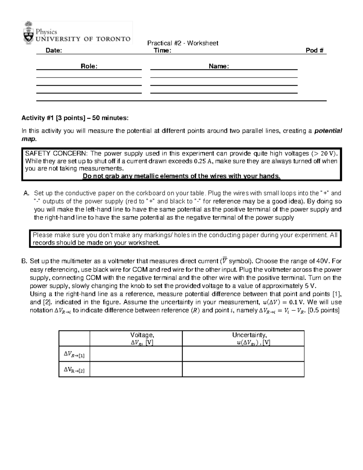 Practical 2-Worksheet - Date: Time: Pod # Role: Name: Activity # 1 [ 3 ...