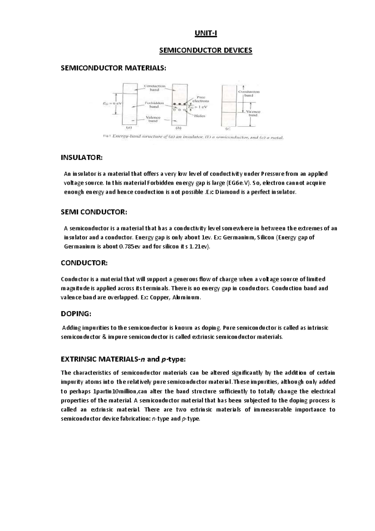 Semiconductors - all concepts of semiconductor - UNIT-I SEMICONDUCTOR DEVICES SEMICONDUCTOR ...