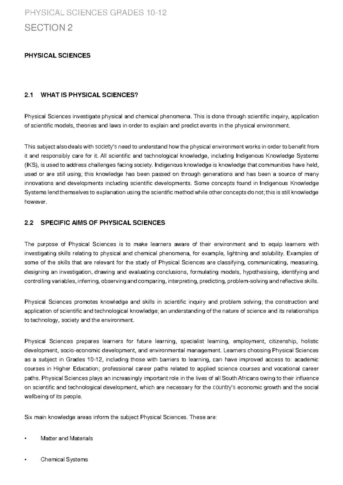 Physical Sciences Grades 10 - 12 Edited - PHYSICAL SCIENCES GRADES 10 ...