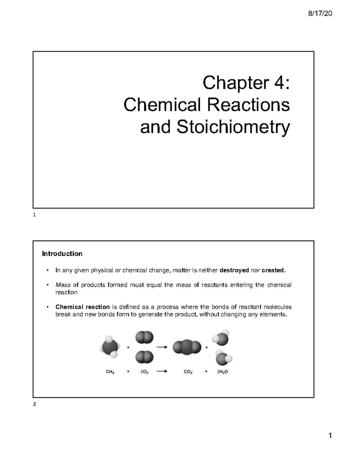 Chapter+4 - Lecture notes 1-5 - Chapter 4: Chemical Reactions and ...