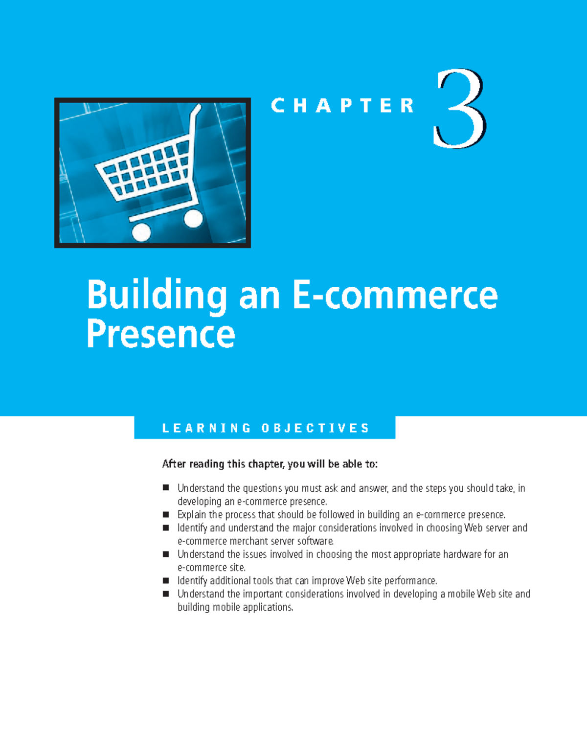 Chapter 03 Building an e Commerce Presence - C H A P T E R 3 Building ...