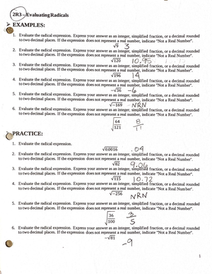 Algebra practice - MATH 1105 - Studocu