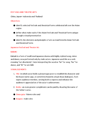 Asian Theater - Empowerment tech - LESSON 1: TRADITIONAL ASIAN THEATER ...