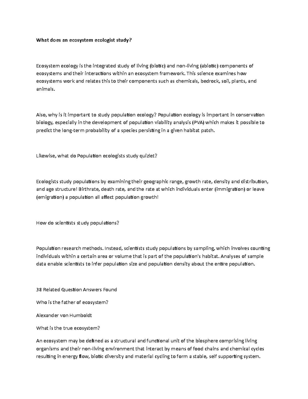 What does an ecosystem ecologist study - What does an ecosystem ...