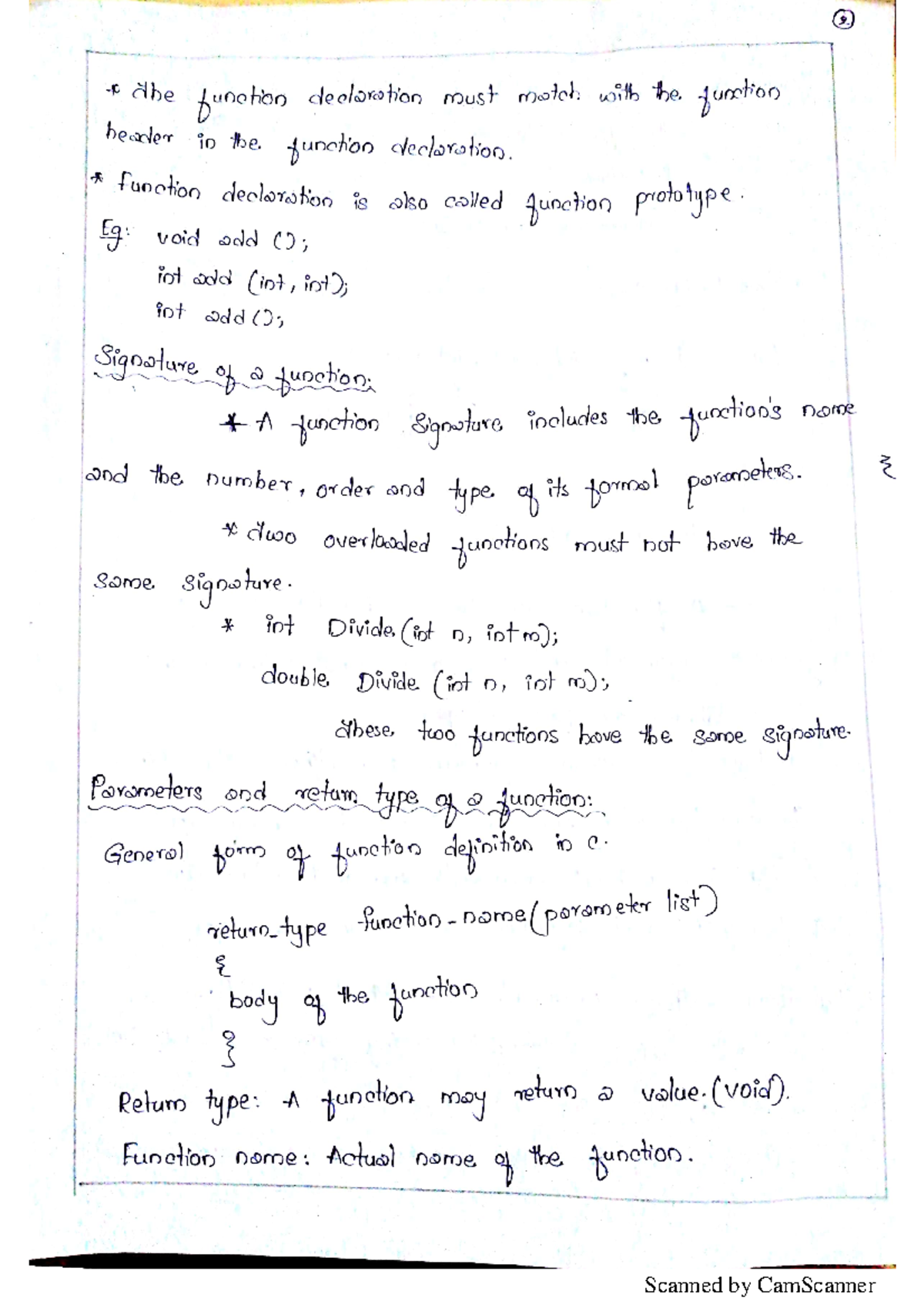 4rth Unit Pps Pps 9 The Function Declaration Must Match With The Function Header In The