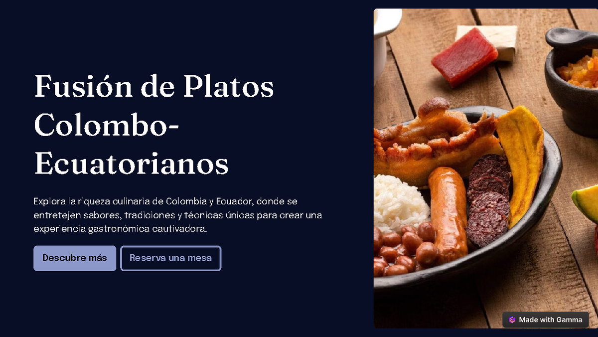Fusion de Platos Colombo Ecuatorianos - Fuió de Plato Colobo ...