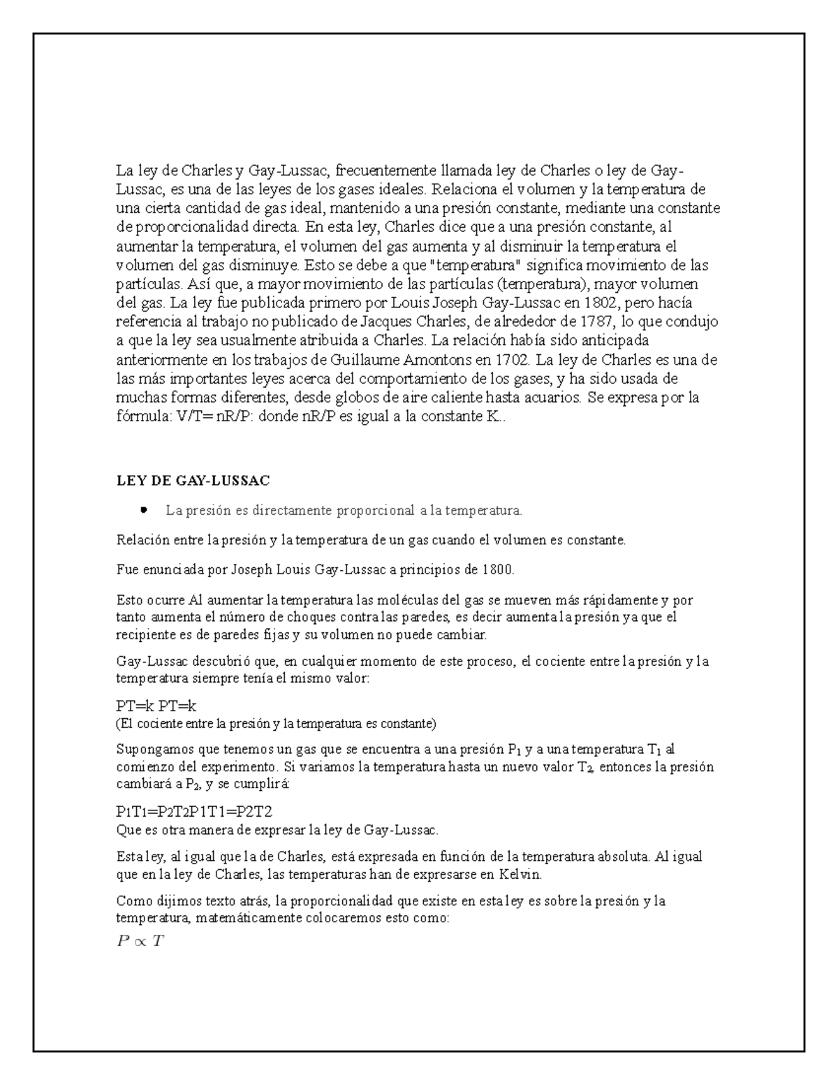 Ley de charles-Gay Lussac - La ley de Charles y Gay-Lussac ...